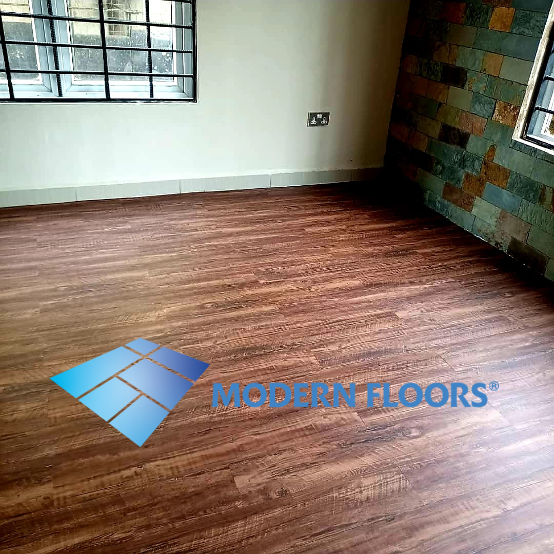 Antique Brown SPC Super Core Click Lock Tiles + IXPE Back Pad